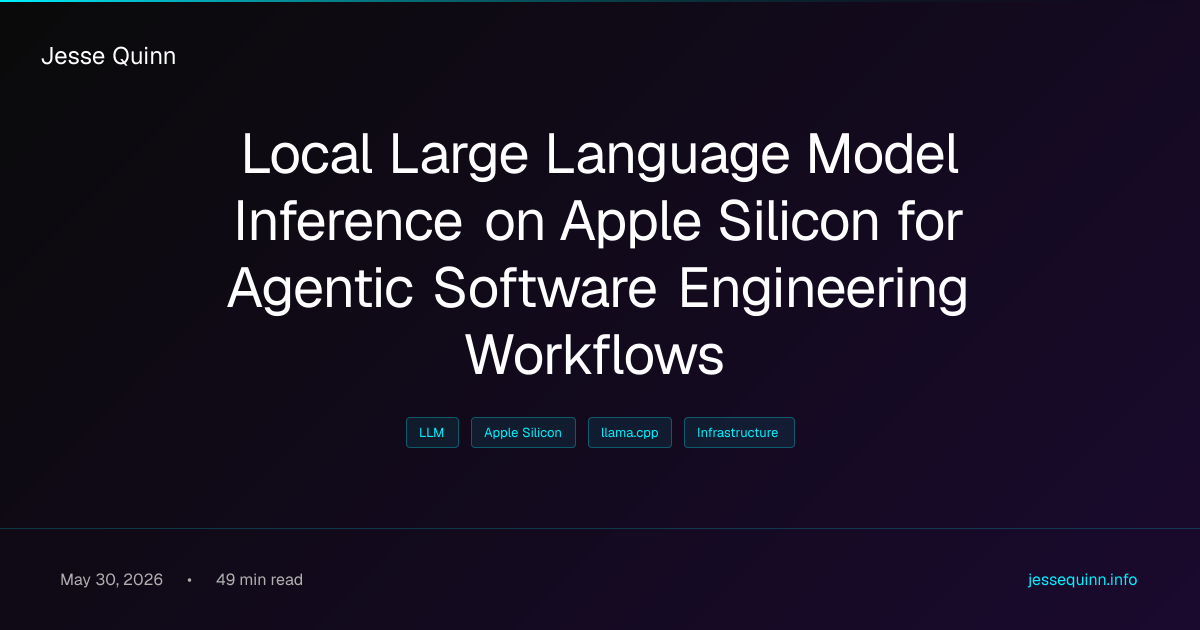 Local Large Language Model Inference on Apple Silicon for Agentic ...